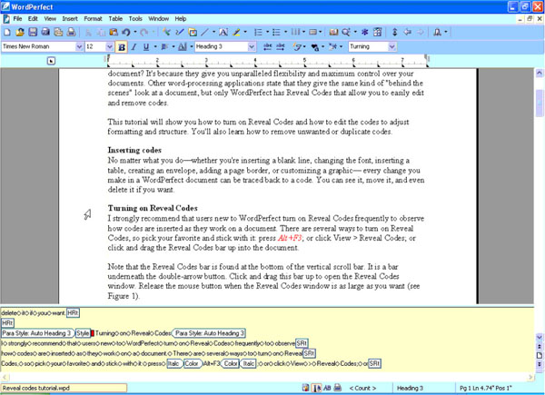 KB Corel Getting The Most Out Of Reveal Codes In WordPerfect