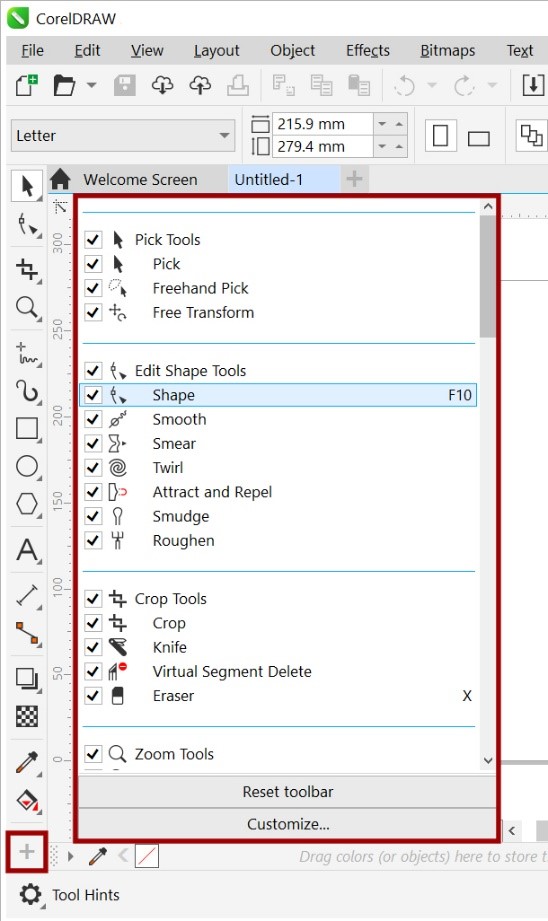 KB Parallels The Shape Tool Is Missing From My Toolbar How Do I Get It Back Where It Belongs 
