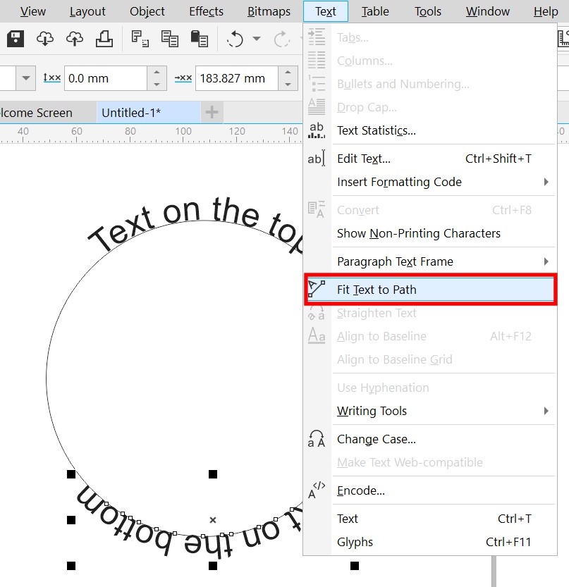 KB Corel I Am Trying To Align Text To A Path In CorelDRAW But I Get 
