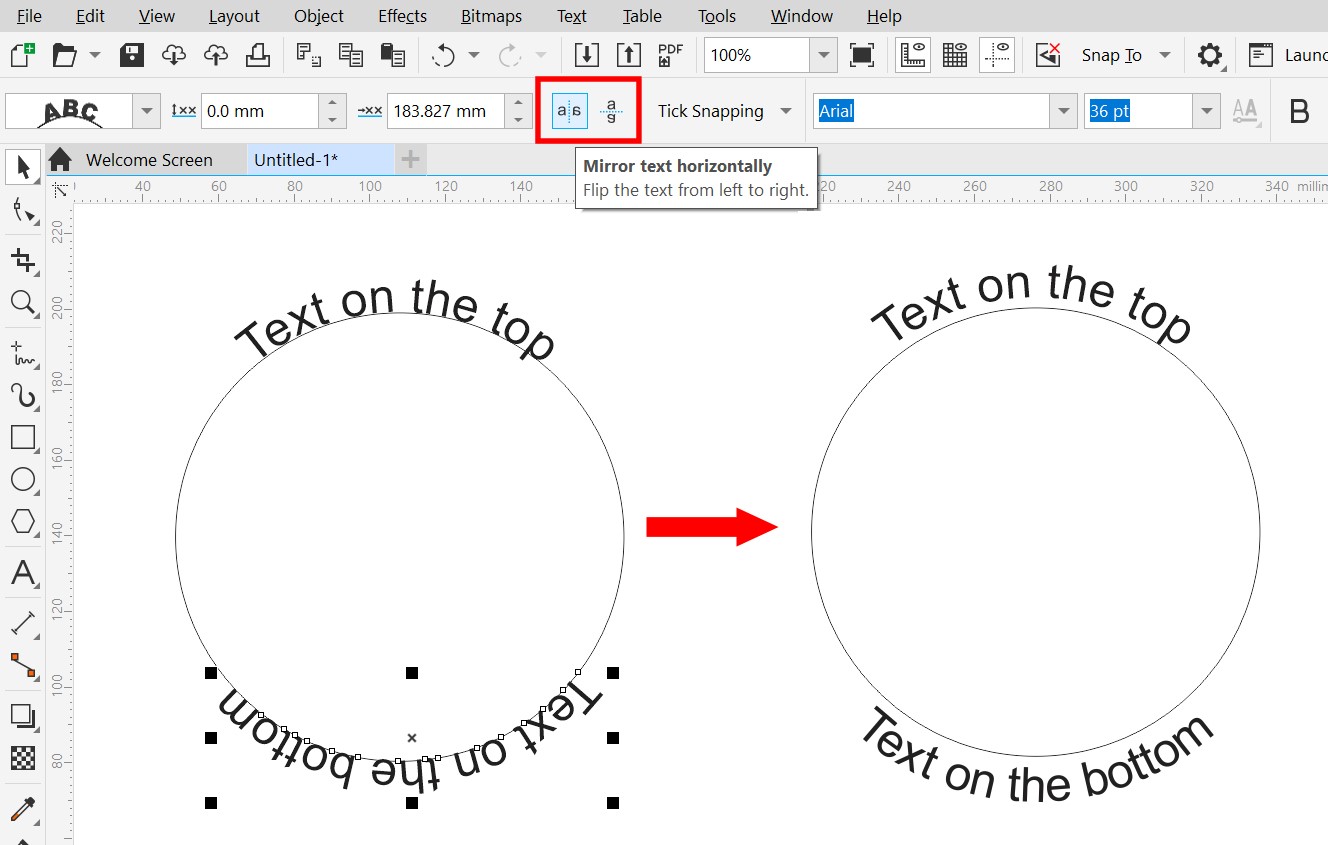 KB Corel I Am Trying To Align Text To A Path In CorelDRAW But I Get 